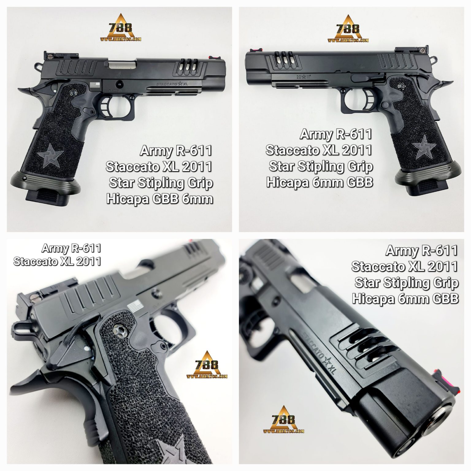 ARMY R-611 STACCATO XL 2011 Star stipling GBB 6mm Airsoft – Area 788 ...